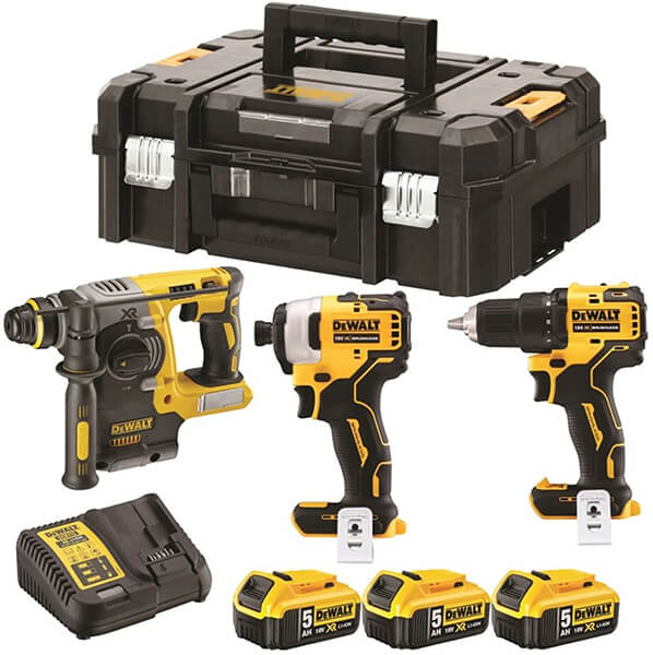 Σετ Δραπανοκατσαβιδο+ Παλμικο + Πιστολετο Dewalt 18v Brushless 3x 5ah T ...