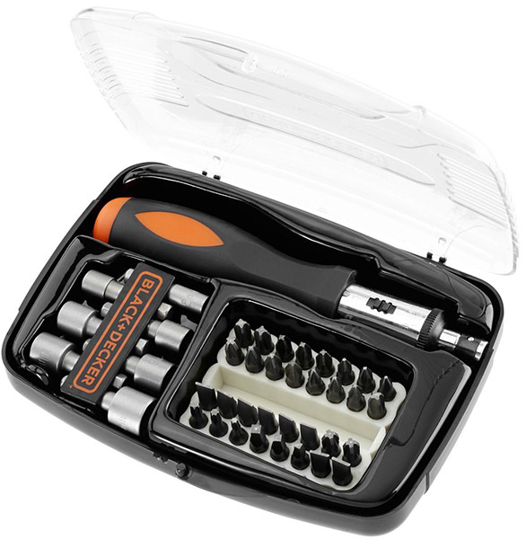 Σετ 40 Τεμ Black & Decker Κατσαβιδι Καστανια Με Μυτες & Καρυδακια A7062 ...