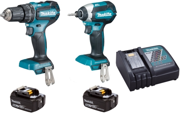 Σετ Makita 18v Brushless Κρουστικο Δραπανοκατσαβιδο Dhp485 + Παλμικο ...