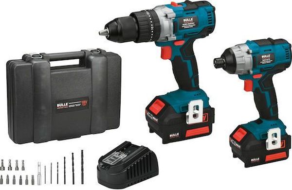 Σετ Brushless Κρουστικο Δραπανοκατσαβιδο + Παλμικο Κατσαβιδι Bulle 18v ...