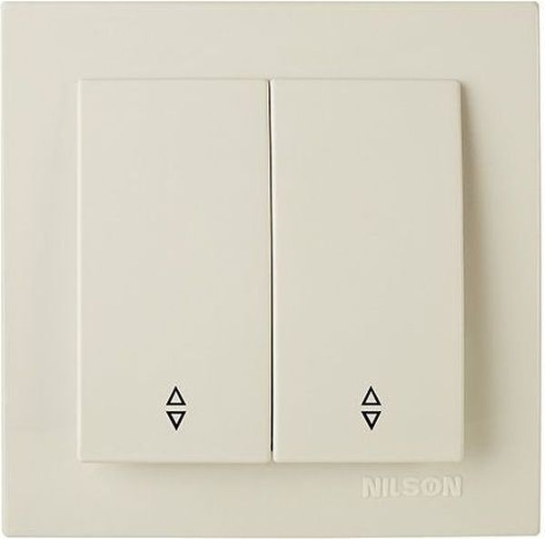 Geyer Μπεζ Διακοπτης Α/ρ Διπλος Nilson - Διακοπτικο υλικο (TLS.131573)