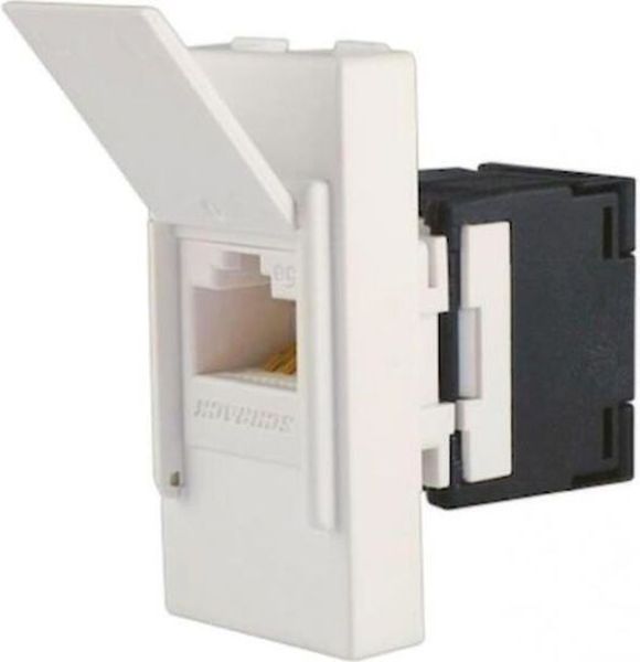 Geyer Πριζα Δικτυου 1 Θεσης Λευκη Cat.6 Rj45 Utp Ks Interio ...
