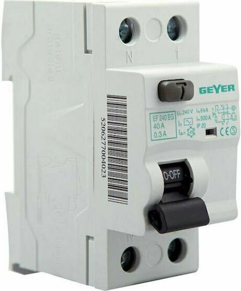 Geyer Ρελε Διαφυγης 2p 40a 500ma Ac - Υλικα πινακα (TLS.132570)