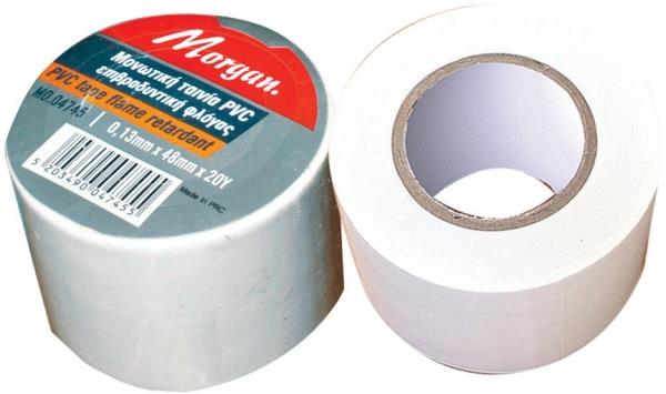-xxx Array Array Μονωτικη Ταινια Ηλεκτρολογου Morgan Λευκη 18.3μ 48μμ ...