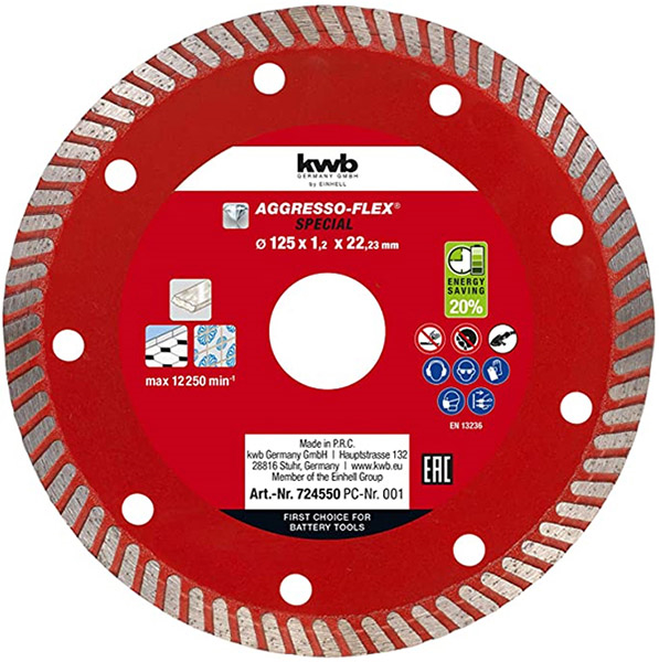 Διαμαντοδισκος Kwb 125mm 1.2mm 724550 - Αναλωσιμα-εξαρτηματα εργαλειων ...