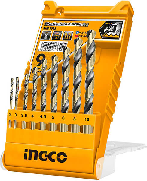 Τρυπανια Μεταλλου Hss 2-10mm Σετ 9 Τεμ. Ingco Akd1095 - Αναλωσιμα ...