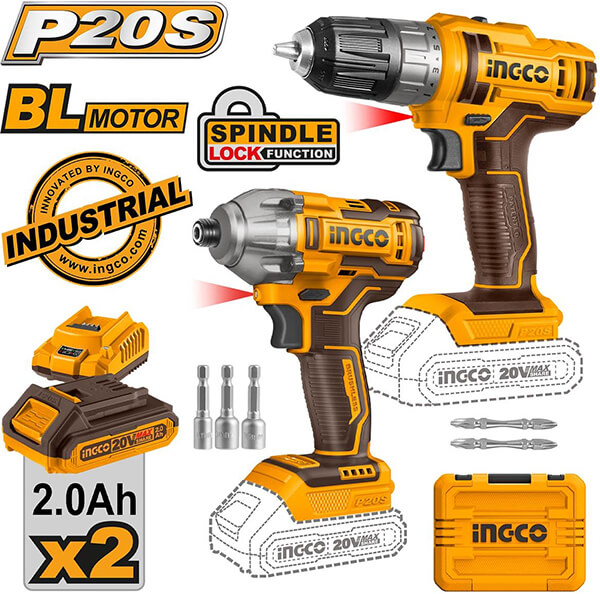 Εργαλεια Μπαταριας 20v Li-ion Σετ 2 Τεμ. Ingco Cosli230708 - Δραπανα ...