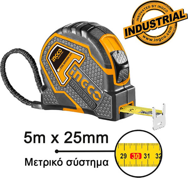 Μετροταινια Profi 5m X 25mm Ingco Hsmt88051e - Οργανα μετρησης (TLS.391230)