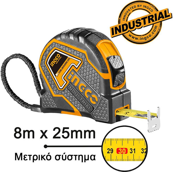 Μετροταινια Profi 8m X 25mm Ingco Hsmt88081e - Οργανα μετρησης (TLS.391231)