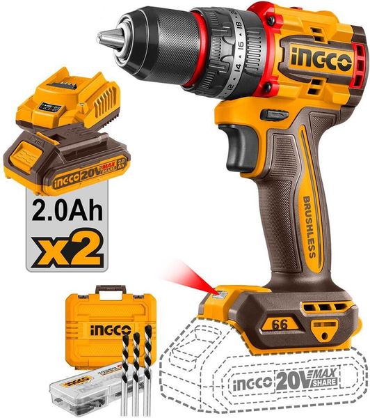 Κρουστικο Δραπανοκατσαβιδο Compact Μπαταριας 20v Li-ion 66nm Ingco ...