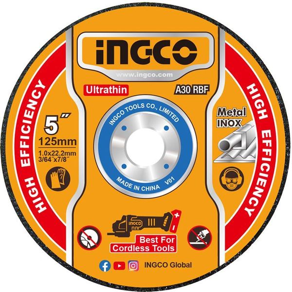 Δισκοι Κοπης Σιδηρου Inox 25 Τεμ/κουτι 125mm X 1.0mm Ingco Mcd1012525 ...