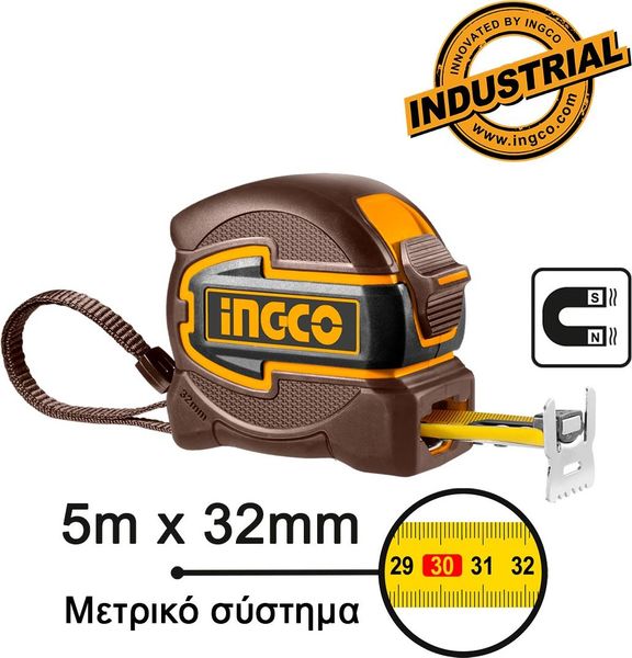 Μετροταινια Με Μαγνητη 5m X 32mm Ingco Hsmt80532m - Οργανα μετρησης ...
