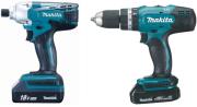 Makita 18v Li-ion Κρουστικο Δραπανοκατσαβιδο Hp457 + Παλμικο Κατσαβιδι ...