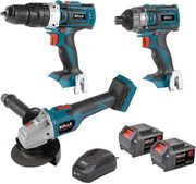 Σετ Brushless Δραπανοκατσαβιδο + Παλμικο + Γωνιακος Τροχος Bulle 18v Με ...