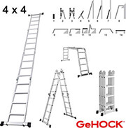Πολυμορφικη Σκαλα Αλουμινιου 4 X 4 Gehock 9351475 - Σκαλες (TLS.400034)