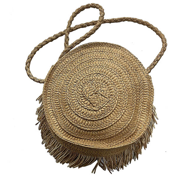 Τσαντα Στρογγυλη Ψαθοχαρτο Κροσια Καφε Φ24cm - Accessories παραλιας ...