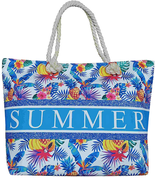 Τσαντα Παραλιας Μεγαλη Summer Ανανας-φοινικες 58x37x16cm - Accessories ...