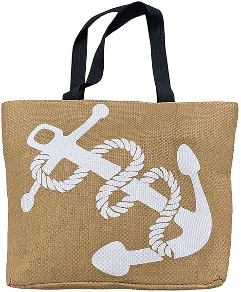 Τσαντα Παραλιας Ψαθινη Με Αγκυρα 47x35x13cm - Accessories παραλιας (TRV ...